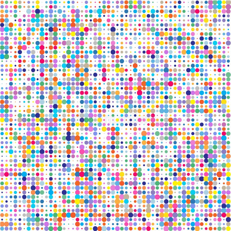 The Background of Colorful Dots of Different Sizes on White. Stock ...
