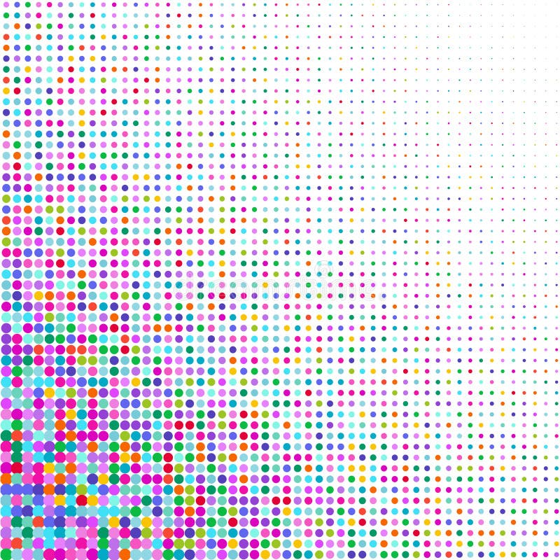 Background of Various Colored Dots of Different Sizes on White. Stock ...