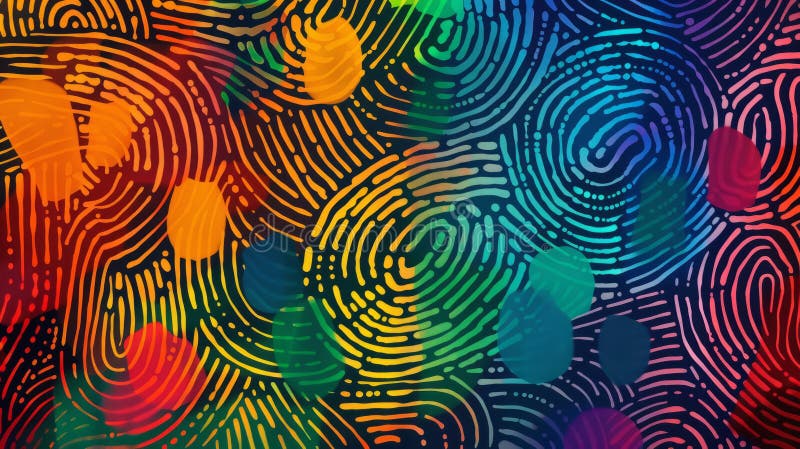 Background of Colorful Fingerprint Patterns Stock Illustration ...