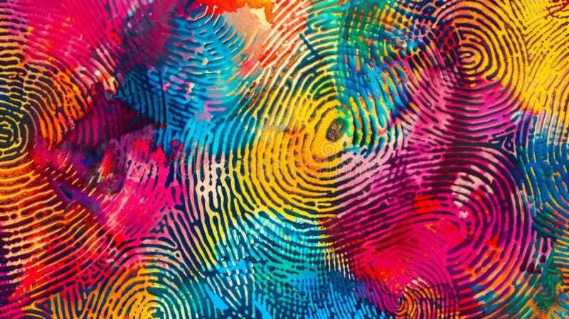 Background of Colorful Fingerprint Patterns Stock Illustration ...