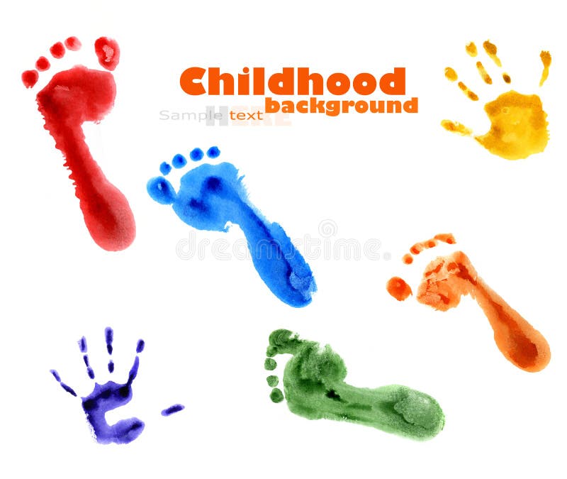 Baby Foot Prints All Colors of the Rainbow. Stock Image - Image of ...
