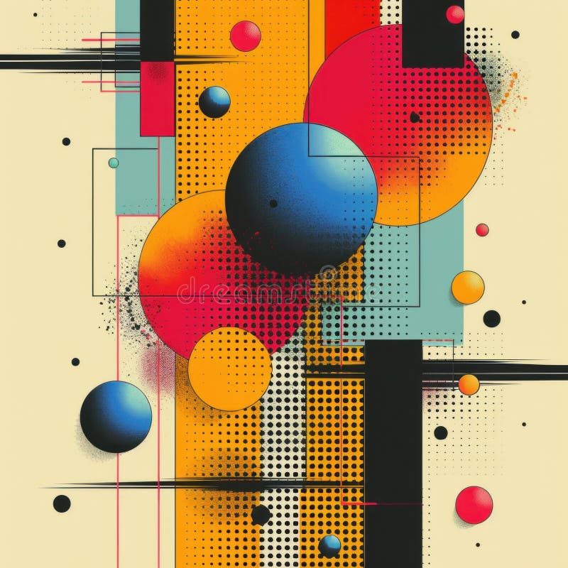 Background with Colorful Geometric Shapes and Patterns, Irregular ...