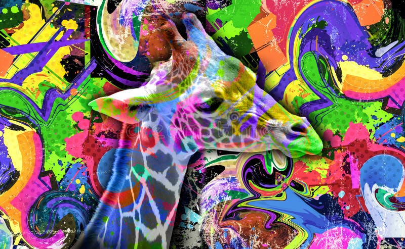 Colorful of Giraffe Shape Background Stock Vector - Illustration of ...