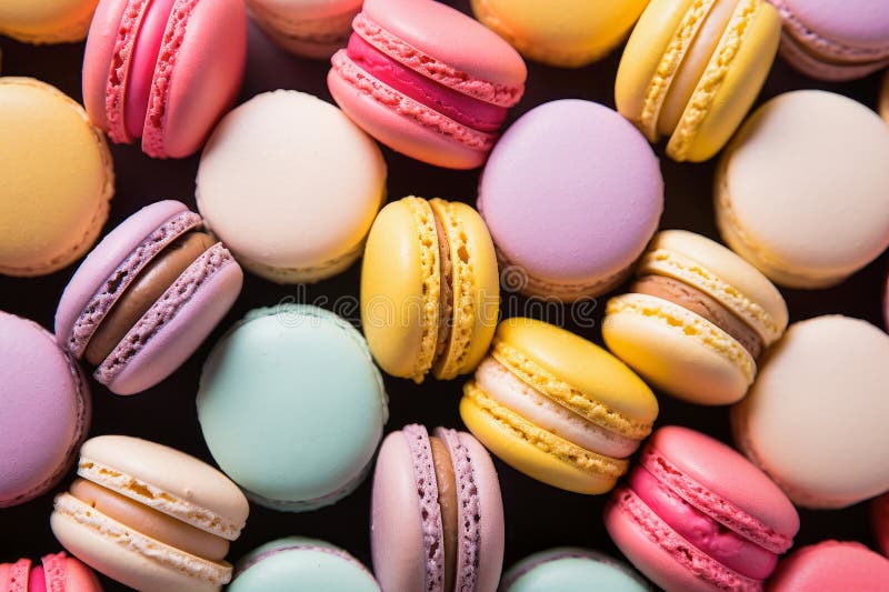 Background with Colorful Macaroon Cookies. Stock Illustration ...