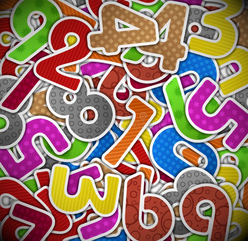 Background with Colorful Numbers of Paper Stock Vector - Illustration ...