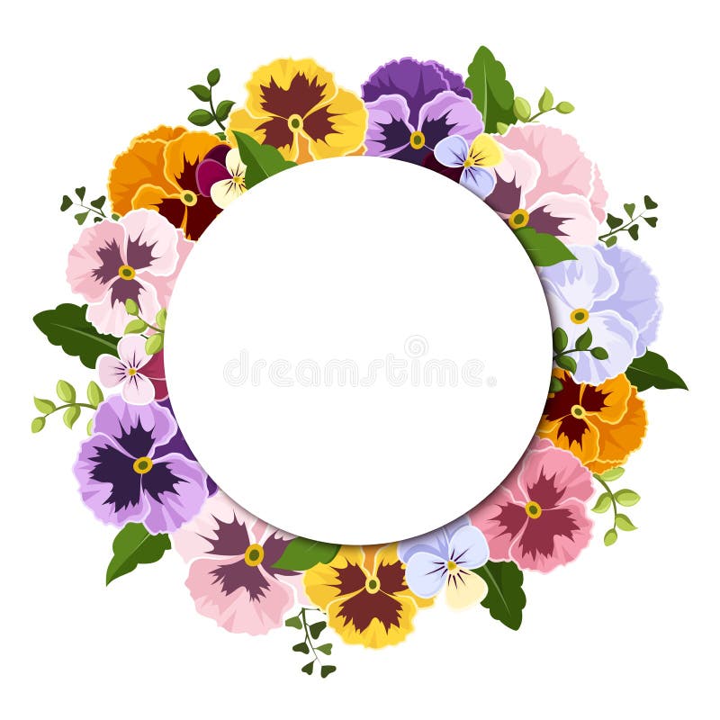Corner Background with Pansy Flowers. Vector Illustration. Stock Vector ...