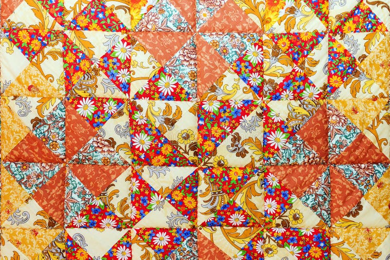 Colorful patchwork quilt stock photo. Image of patchwork - 12714542