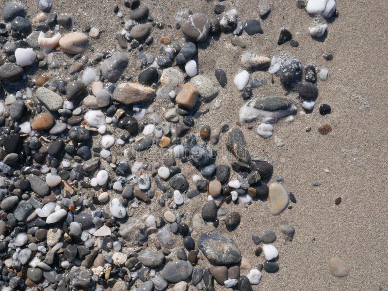 Background of Colorful Pebbles on the Sand Beach Stock Image - Image of ...
