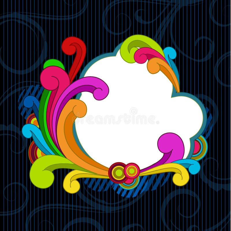 Background with Colorful Scrolls and Copyspace Stock Vector ...