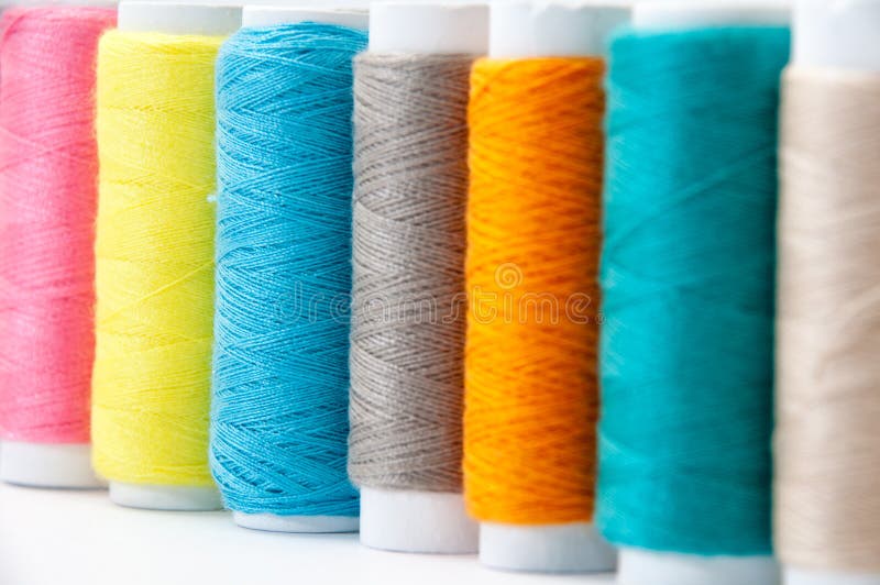 Background of Colorful Sewing Thread Stock Photo - Image of cord, fiber ...