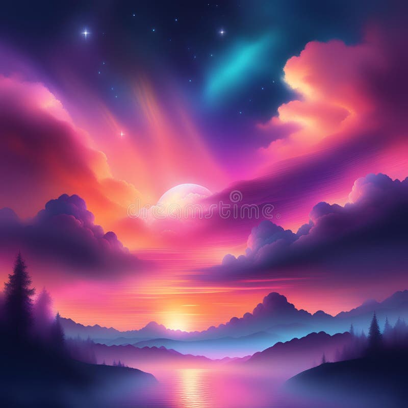 Background of Colorful Sky Concept Stock Illustration - Illustration of ...