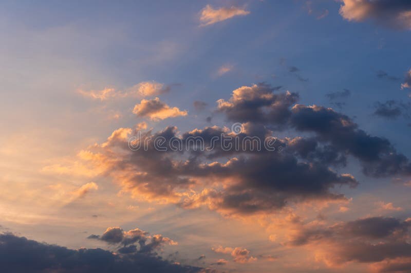 Background of Colorful Sky and Sun Rays, Dramatic Sunset with Twilight ...