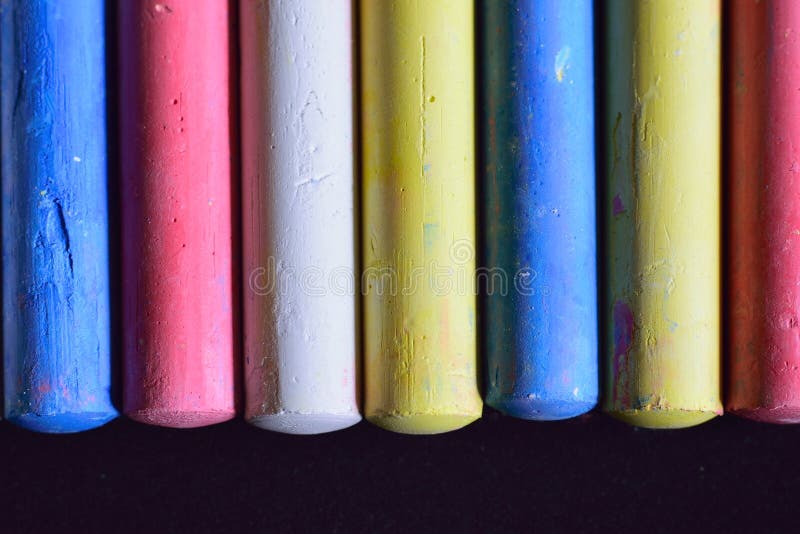 Background Colorful Writing Chalks Stock Image - Image of green ...