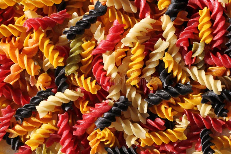 Background of Colour Raw Pasta Stock Image - Image of healthy, pasta ...