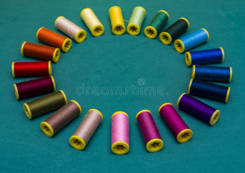 Background of Colourful Thread Spools Stock Photo - Image of grunge ...