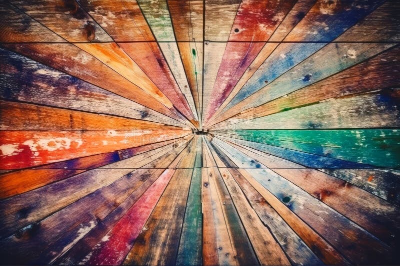 A Background of Colourful Wooden Boards in Vintage Look Stock ...
