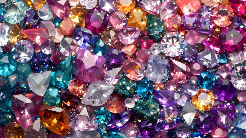 Background Completely Filled with an Array of Colorful Gems and Jewels ...
