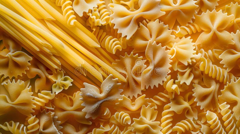 Background Completely Filled with Various Types of Uncooked Pasta. this ...