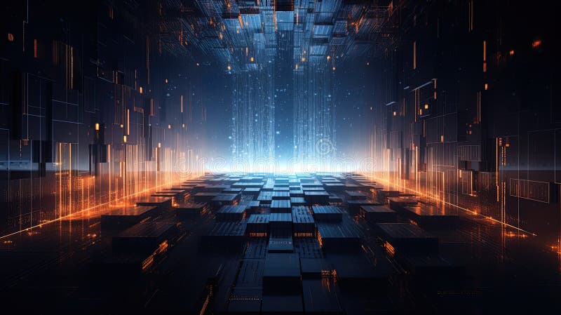 Background Composed of Abstract Digital Elements Forms a Virtual ...