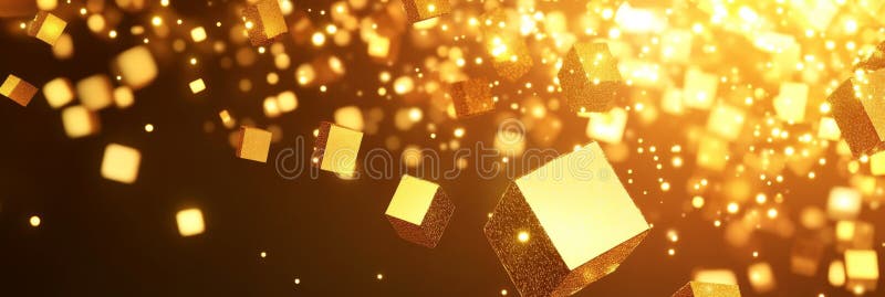 A Background Composed of Gold Blocks with a Textured, Abstract ...