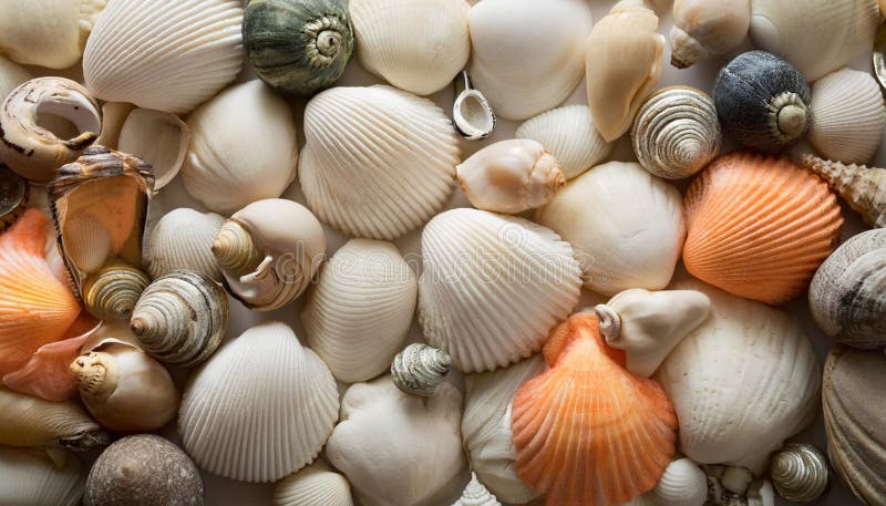 A Background Composed of Various Shells, Each Differing in Shape and ...