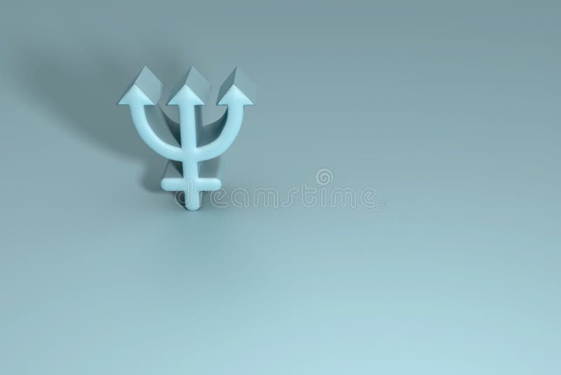Trident on blue background stock vector. Illustration of neptune - 74688313