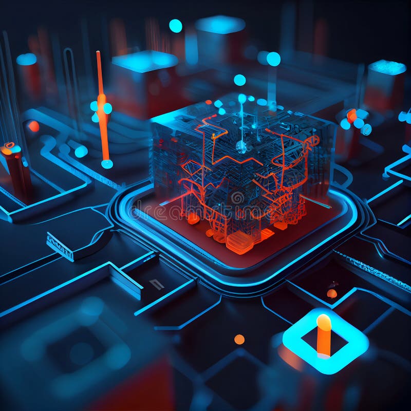 Background of Computer Boards Microchips Stock Illustration ...