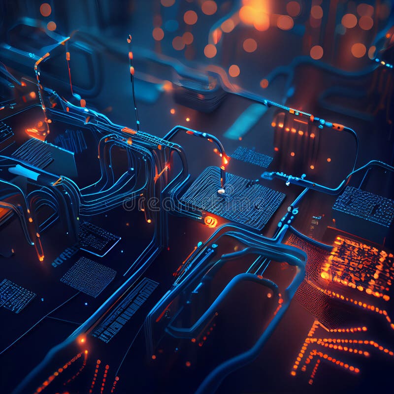 Background of Computer Boards Microchips Stock Illustration ...