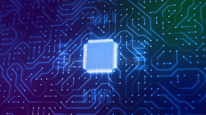 Technology Background of Computer CPU Chip Circuit Board Stock Video ...