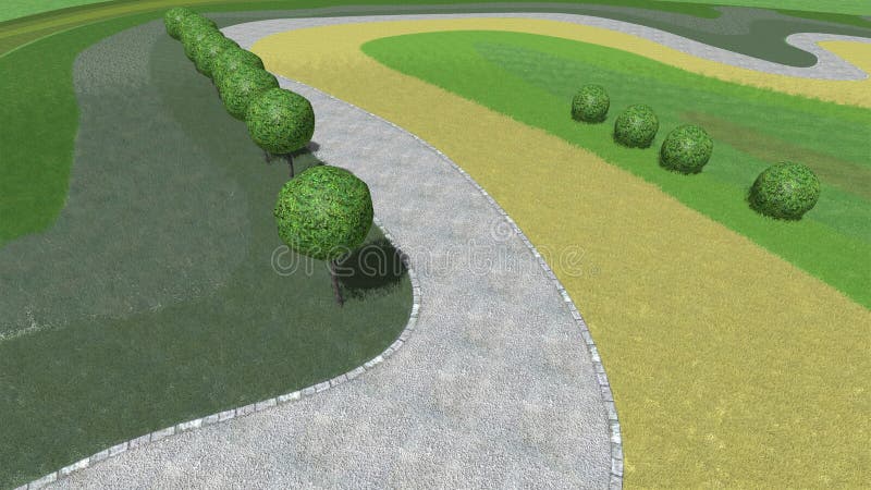 Background Computer Rendering of Landscape Design. Stock Illustration ...