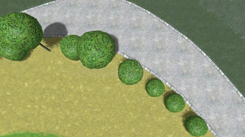 Background Computer Rendering of Landscape Design. Stock Illustration ...