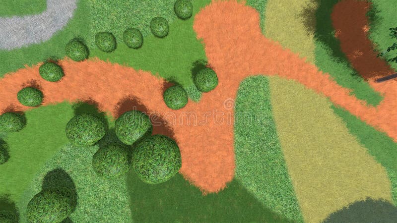 Background Computer Rendering of Landscape Design. Stock Illustration ...