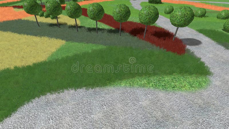 Background Computer Rendering of Landscape Design. Stock Illustration ...