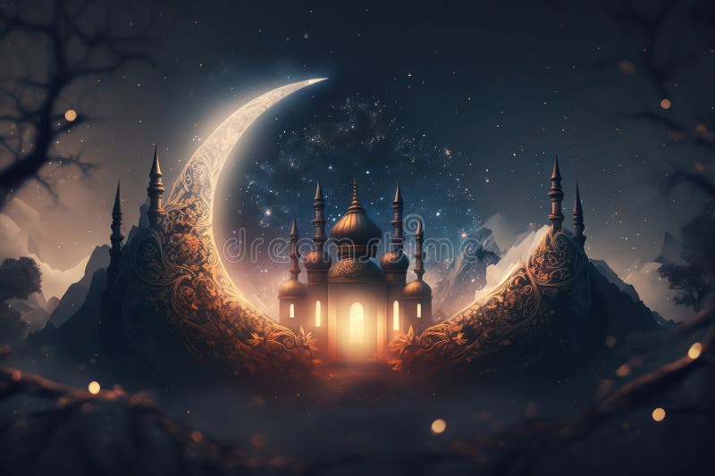 Background for a Computer Screen on the Theme of the Month of Ramadan ...