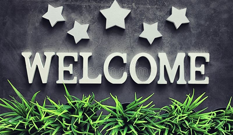 Background Concept. Inscription Welcome on a Dark Background. Stock ...