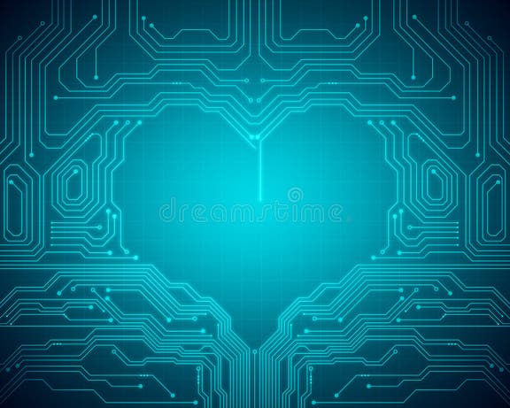 Background Conceptual Image of Digital Heart Symbol Stock Illustration ...