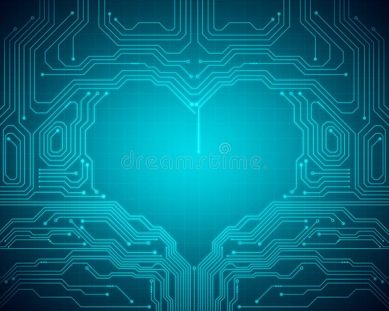 Background Conceptual Image of Digital Heart Symbol Stock Illustration ...