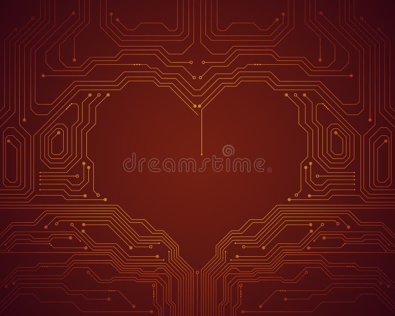 Background Conceptual Image of Digital Heart Symbol Stock Illustration ...