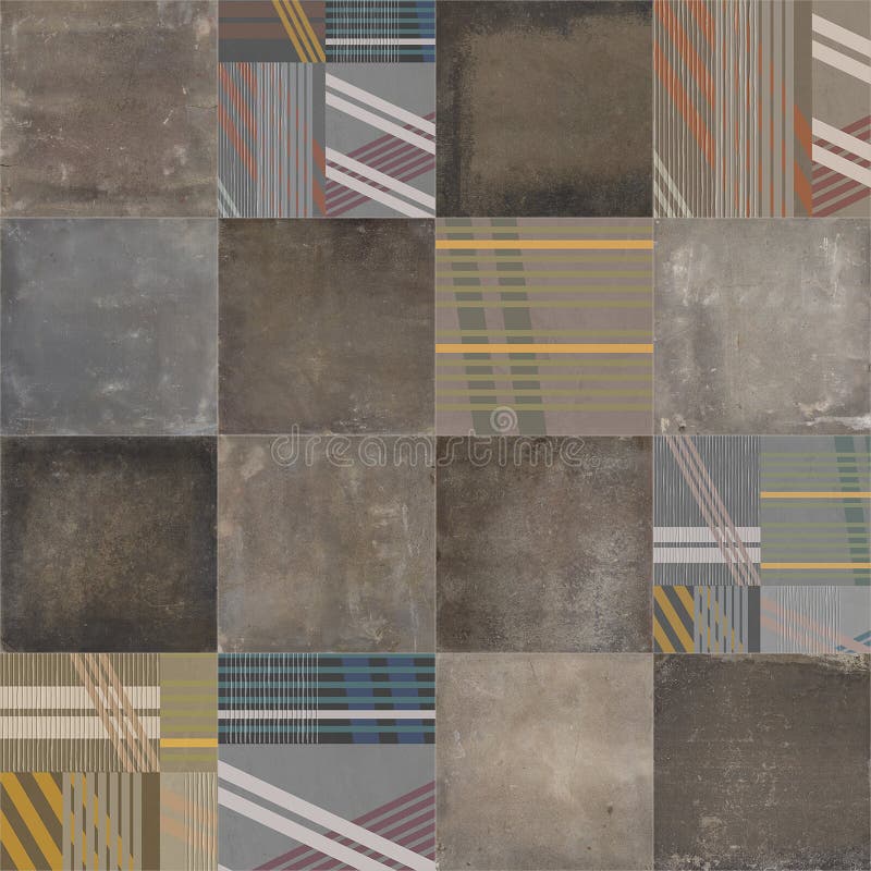 Patchwork Made of Cement and Geometric Decoration Stock Photo - Image ...