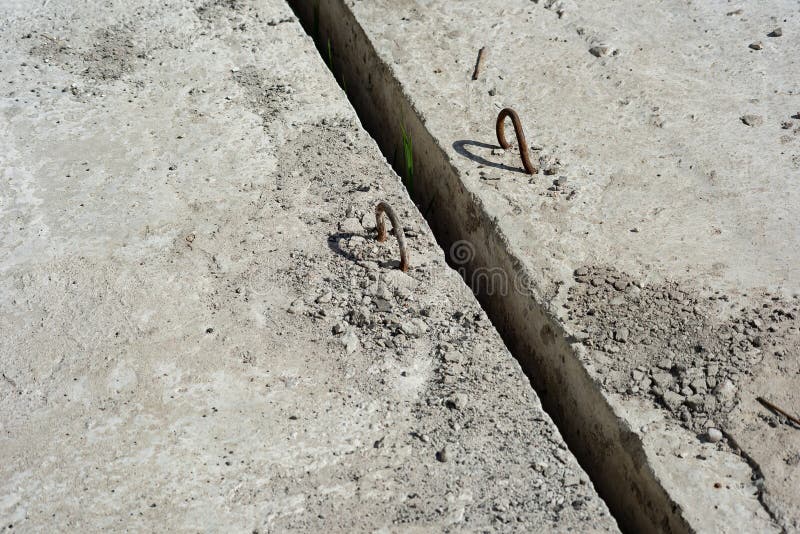 Background of Concrete Slabs with Mounting Loops Stock Image - Image of ...