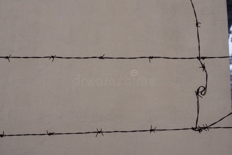 Background Concrete Wall is Separated by a Wire, Beige Gray Concrete ...