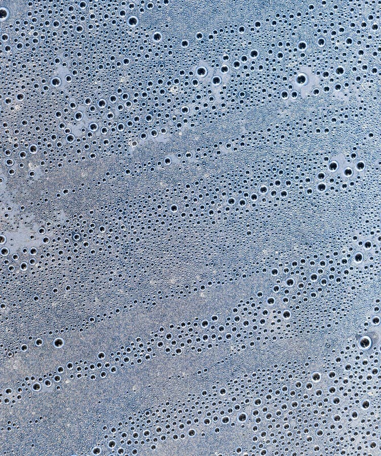 Background of the Condensate on the Film is Polyethylene. Water Drops ...