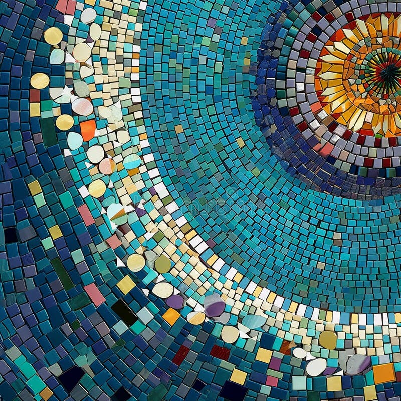 Background Consisting of Bright Mosaics Stock Illustration ...