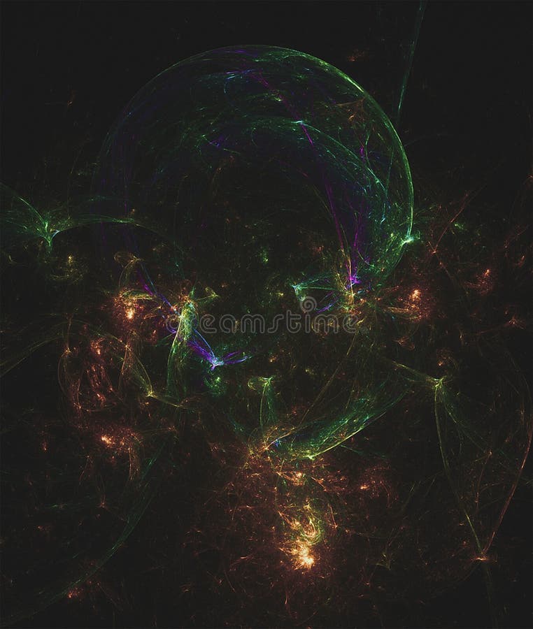 Background Consists of Fractal Color Texture, Stock Illustration ...