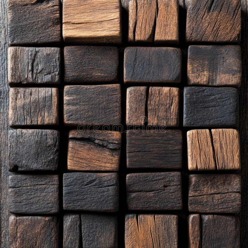 The Background Consists of a Wood Texture Made Up of Various Square ...
