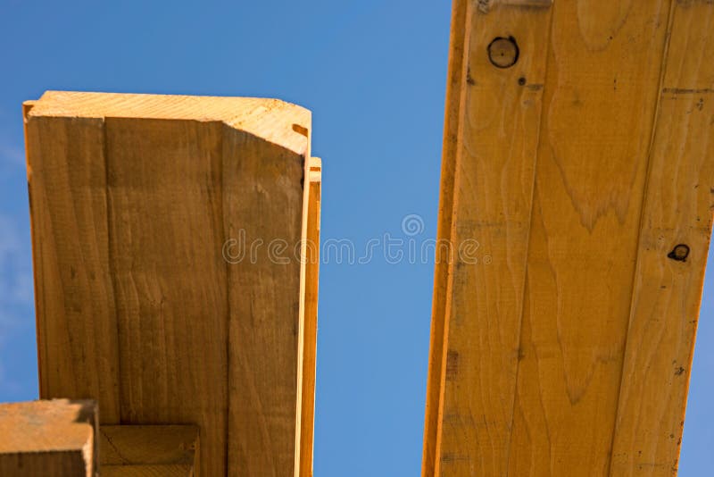 Background of Construction Yellow Boards and Blue Sky Stock Image ...