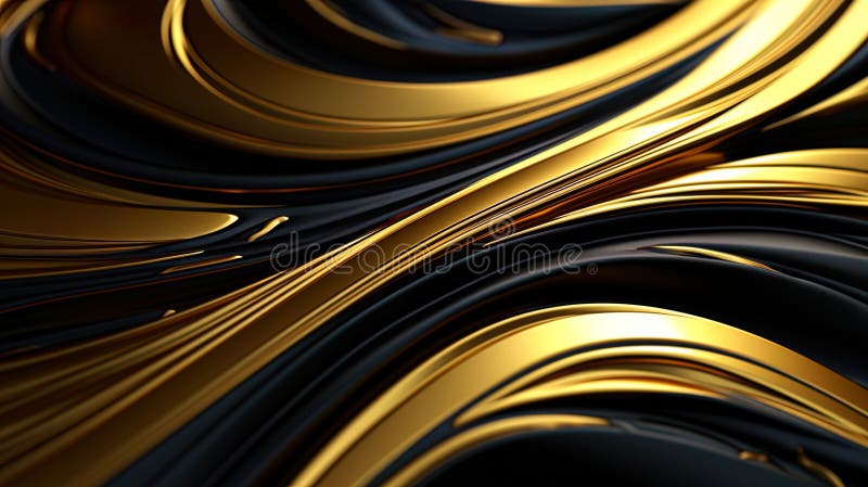 The Background with Contrasting Abstract Loops and Golden Patterns ...