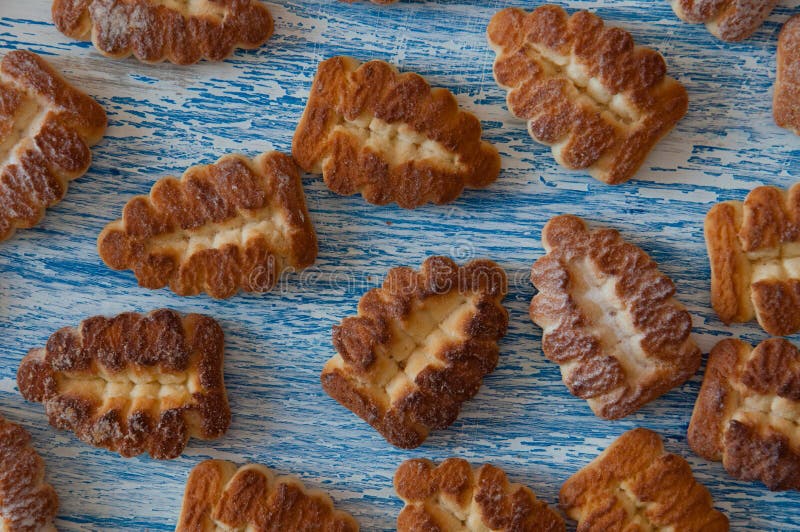 Background of Cookies Spread Out on a Wooden Table Stock Photo - Image ...