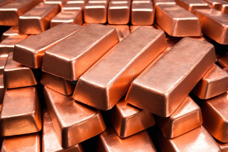 Background of Copper Ingots. Extractive Industry Stock Illustration ...