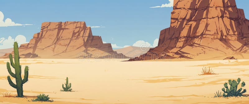 Background Covered with Desert, 2D Front View, Game Backdrop and ...